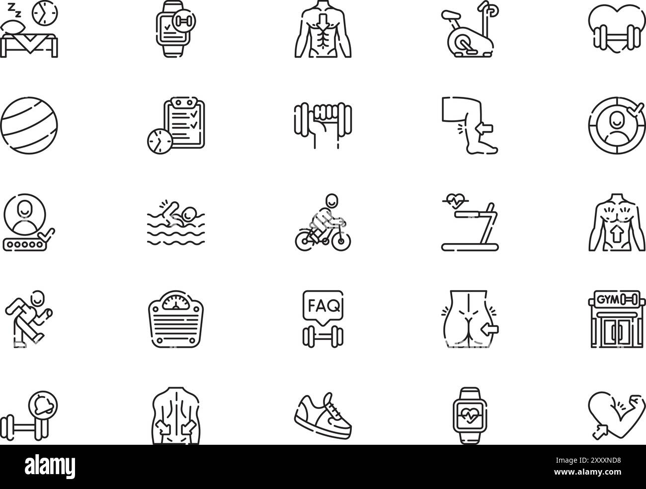 Workout app icons collection is a vector illustration with editable ...
