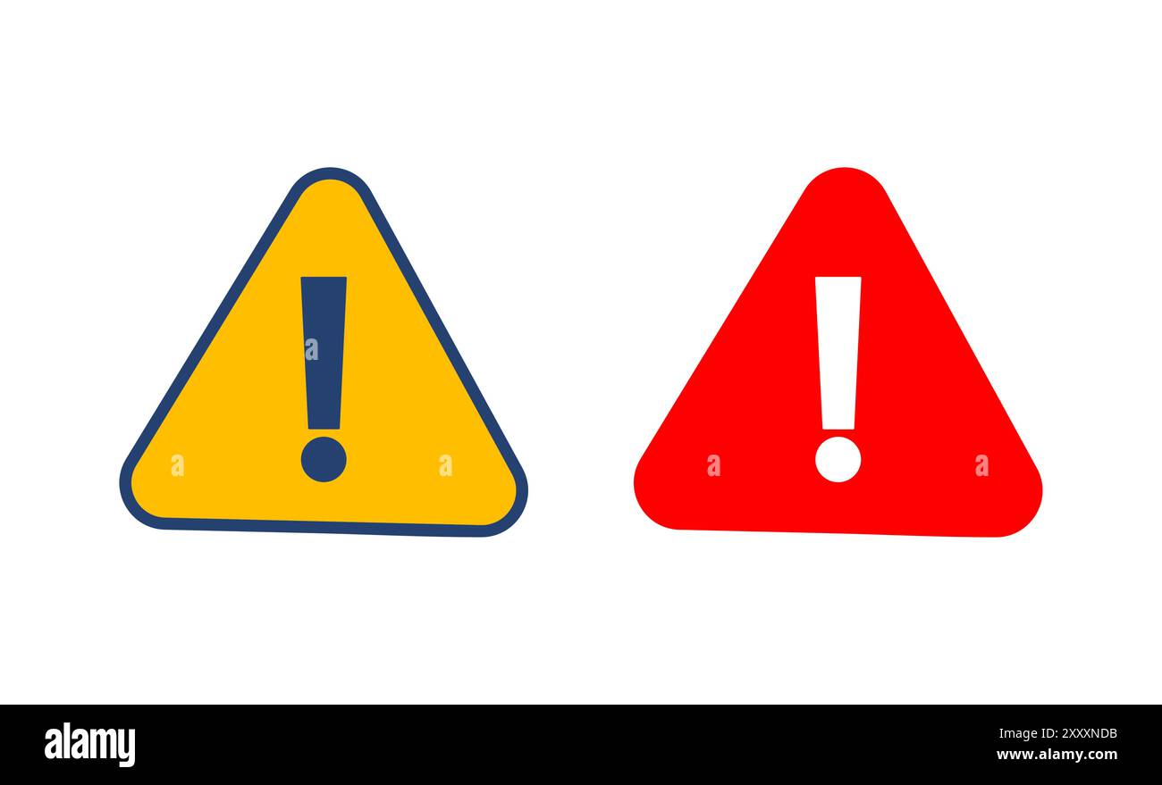 Exclamation danger sign. attention sign icon. Hazard warning attention ...