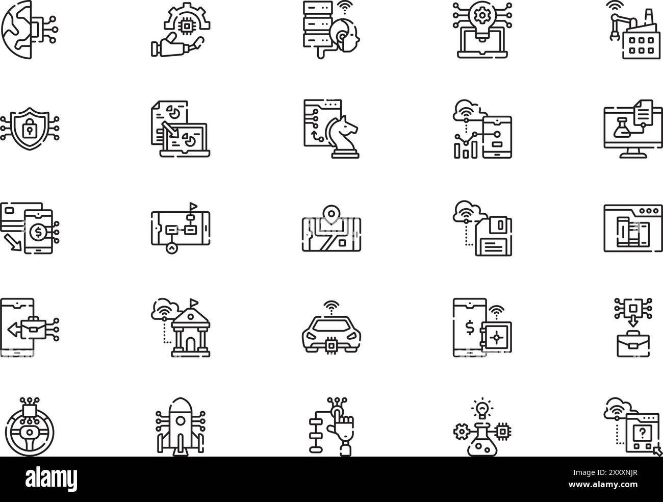 Digitalisation icons collection is a vector illustration with editable ...