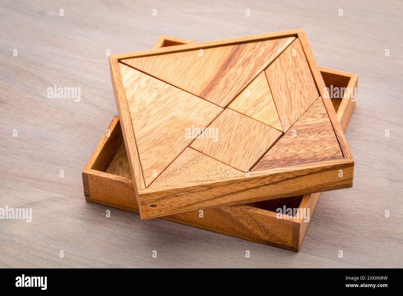 Tangram, a traditional Chinese Puzzle Game made of different wood parts ...