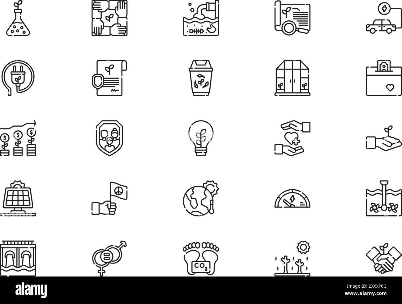 Sustainable development icons collection is a vector illustration with ...