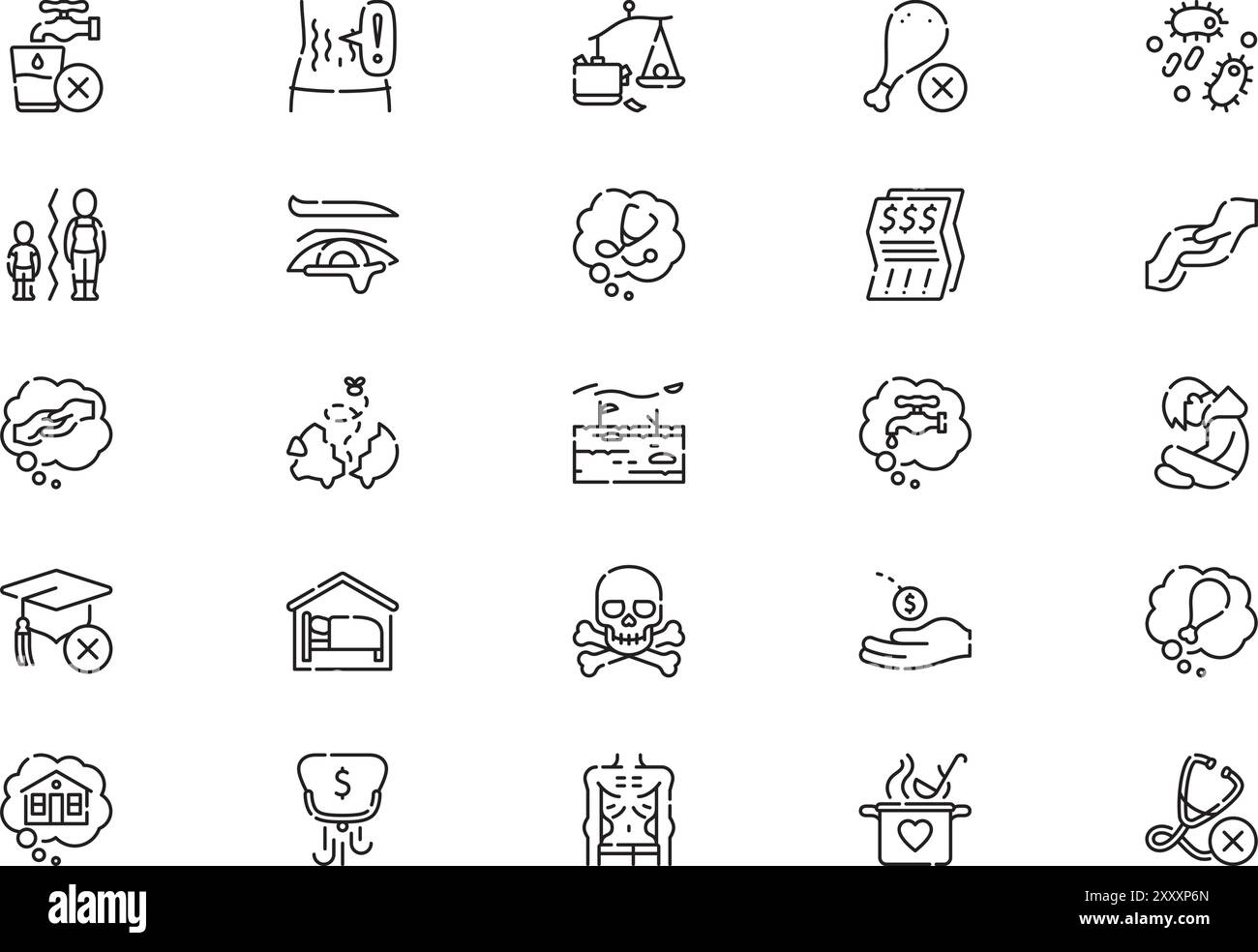 Poverty icons collection is a vector illustration with editable stroke ...