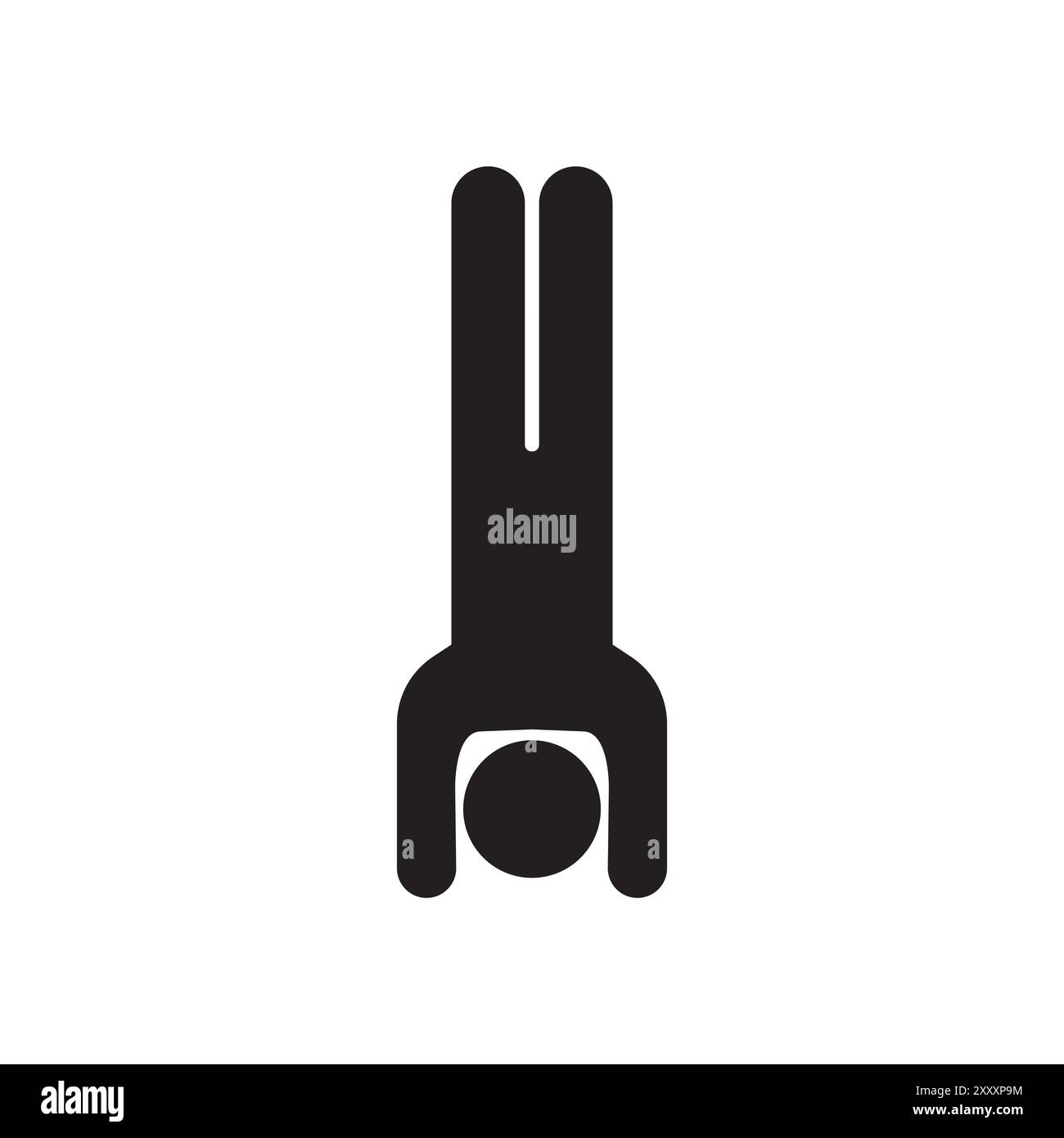 Handstand icon. Minimalist person figure. Black silhouette symbol ...