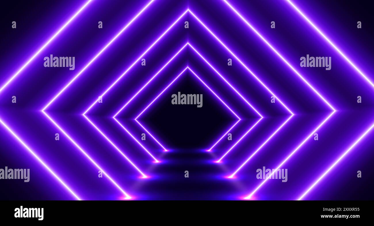 Retro neon light tunnel Stock Vector Images - Alamy