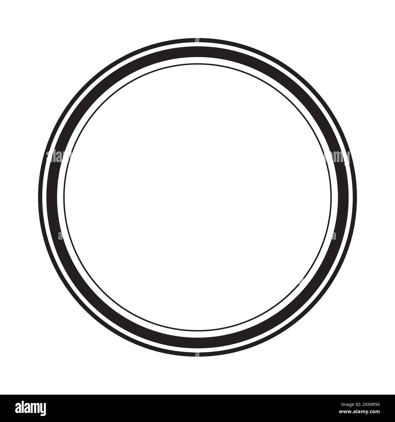 Circle frame vector. Bold circular outline. Minimalist graphic design ...