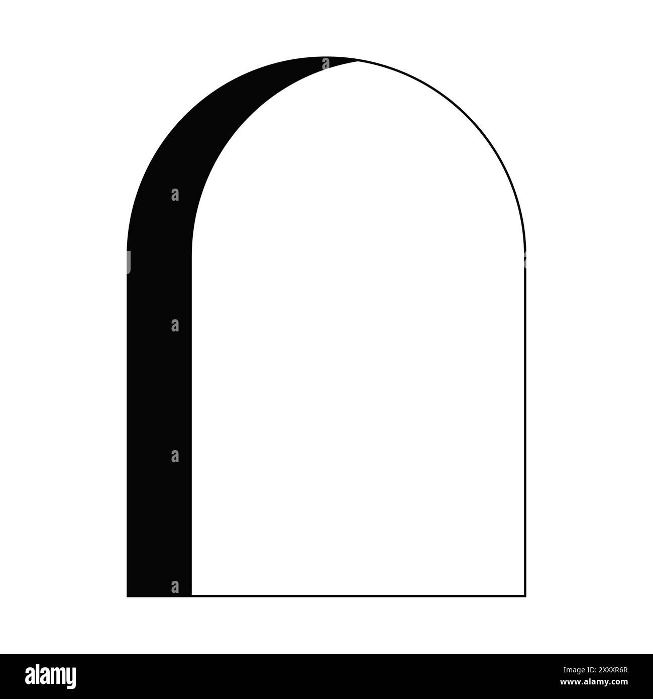 Minimal arch icon. Black and white contrast. Geometric abstract shape ...