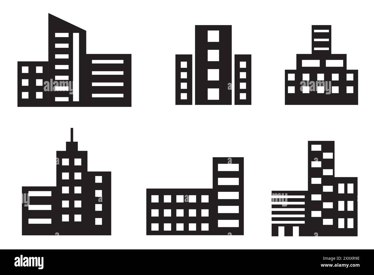 Urban black and white office design buildings Cut Out Stock Images ...