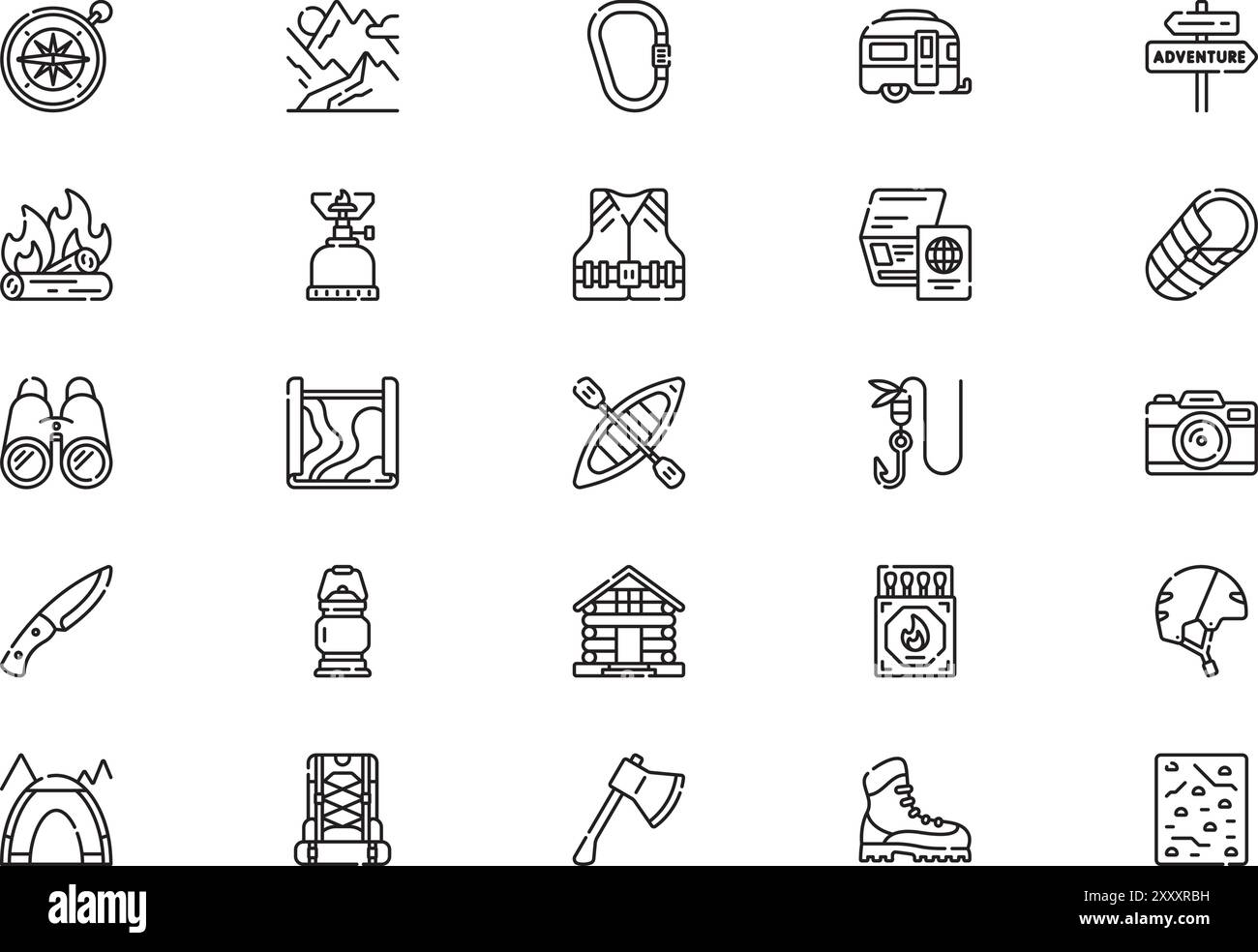 Adventure icons collection is a vector illustration with editable ...