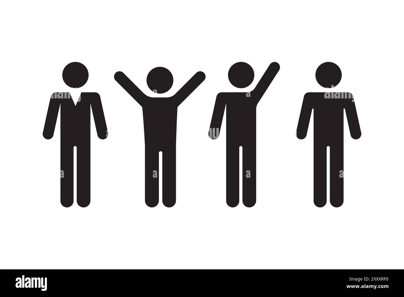 Businessmen figure icons. Human silhouettes standing. Different ...