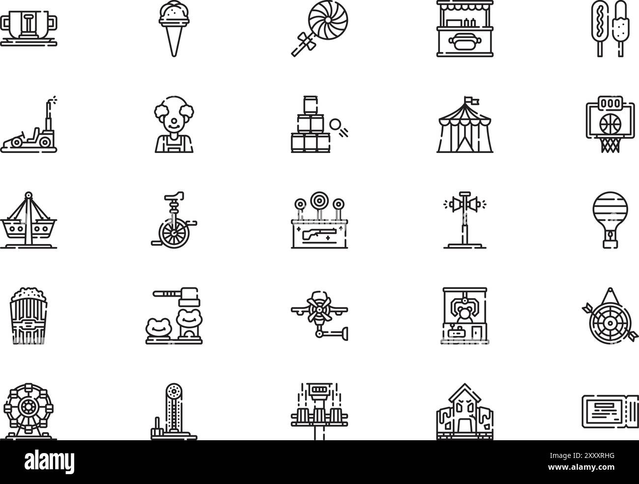 Amusement park icons . collection is a vector illustration with ...