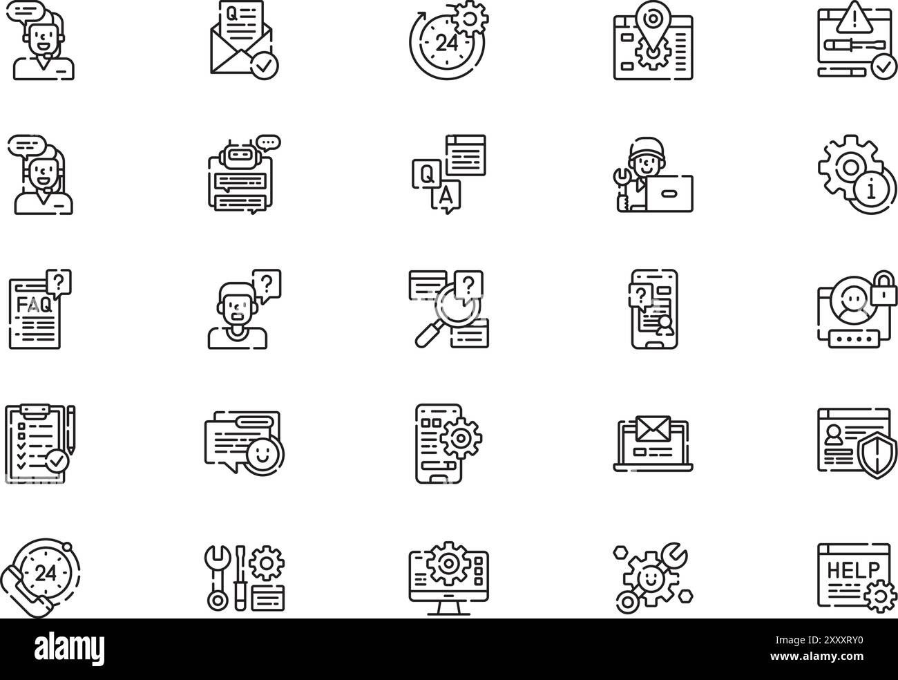 Tech Support Icons Collection Is A Vector Illustration With Editable Stroke Stock Vector Image