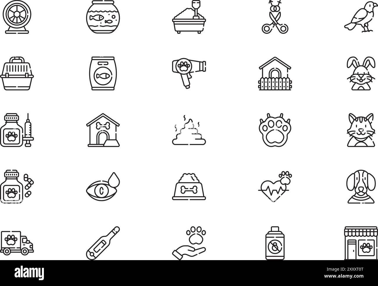 Veterinary icons collection is a vector illustration with editable ...