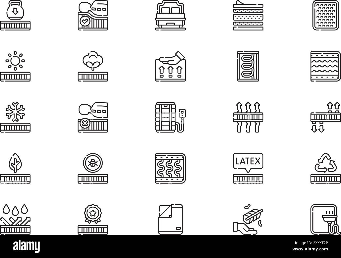 Mattress icons collection is a vector illustration with editable stroke ...