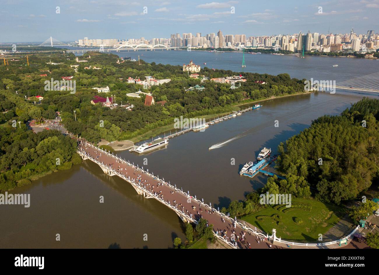 Harbin. 20th Aug, 2024. An aerial drone photo taken on Aug. 20, 2024 ...