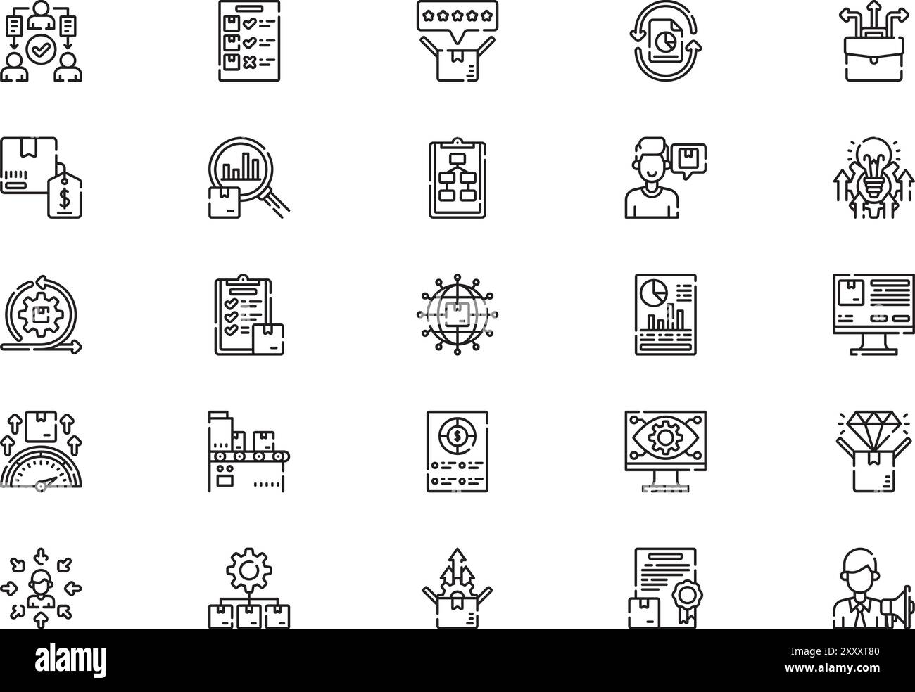 Product management icons collection is a vector illustration with ...