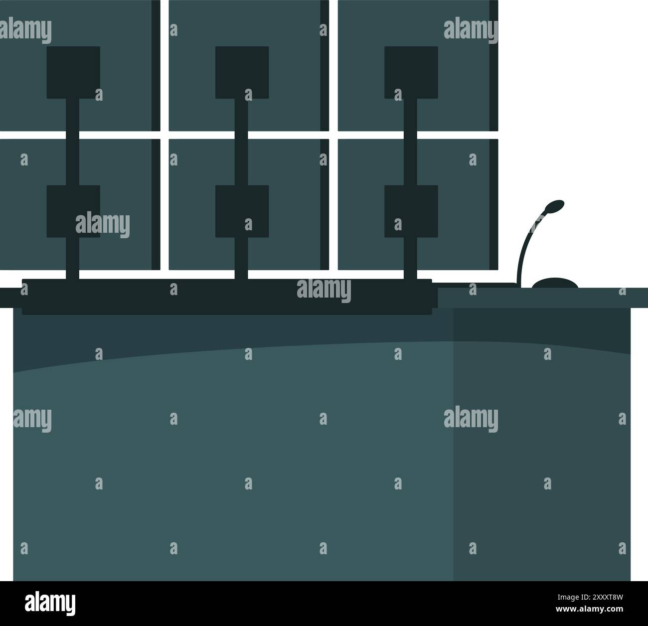 Empty Desk Multiple Monitors Modern Stock Vector Images Alamy