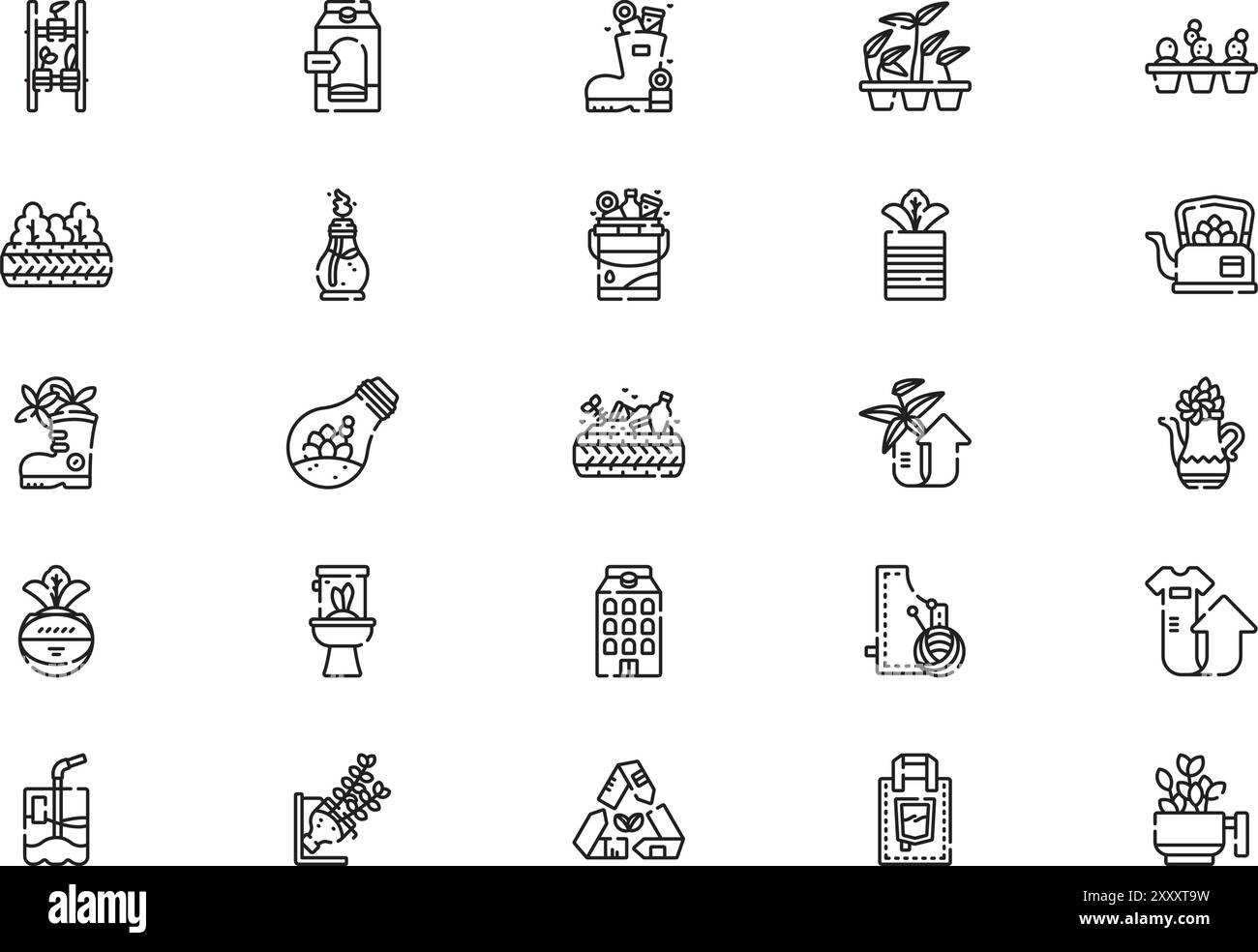 Upcycling icons collection is a vector illustration with editable ...
