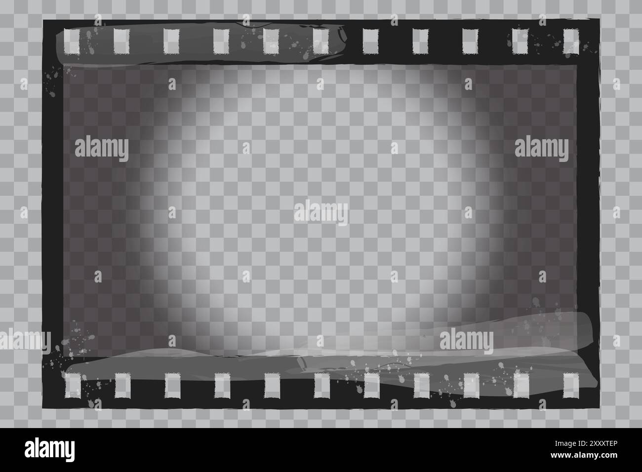 Vintage filmstrip frame. Distressed film border. Grunge cinema texture ...