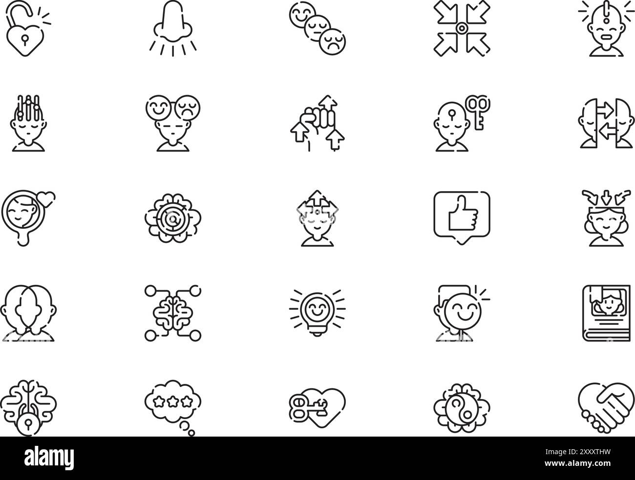 Self awareness icons collection is a vector illustration with editable ...