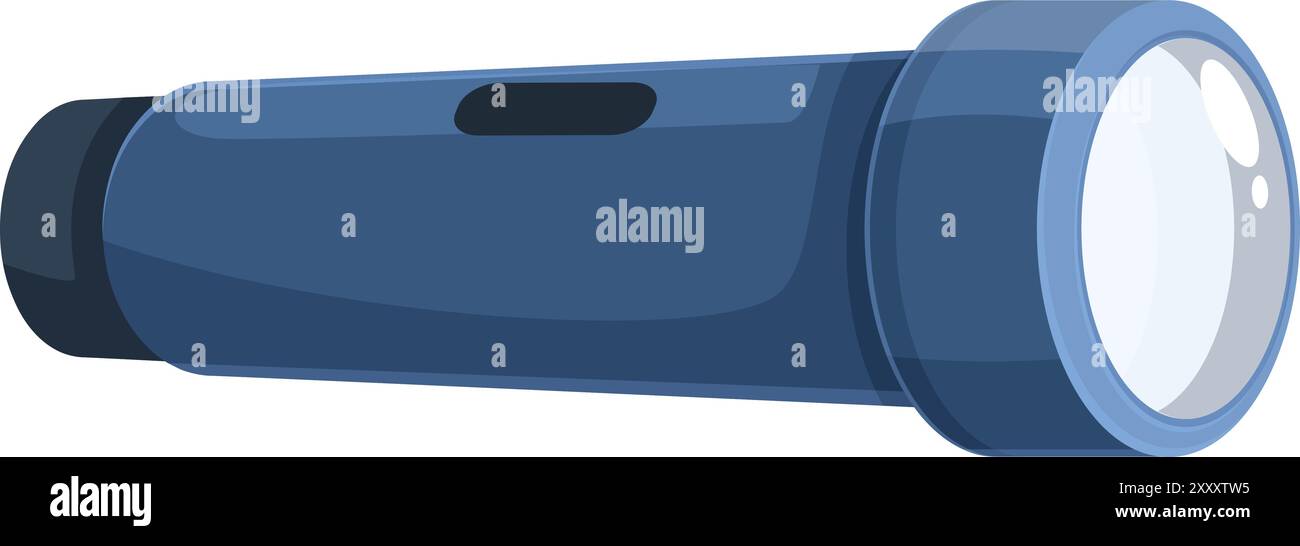 Blue flashlight lying horizontally emitting a beam of light Stock ...