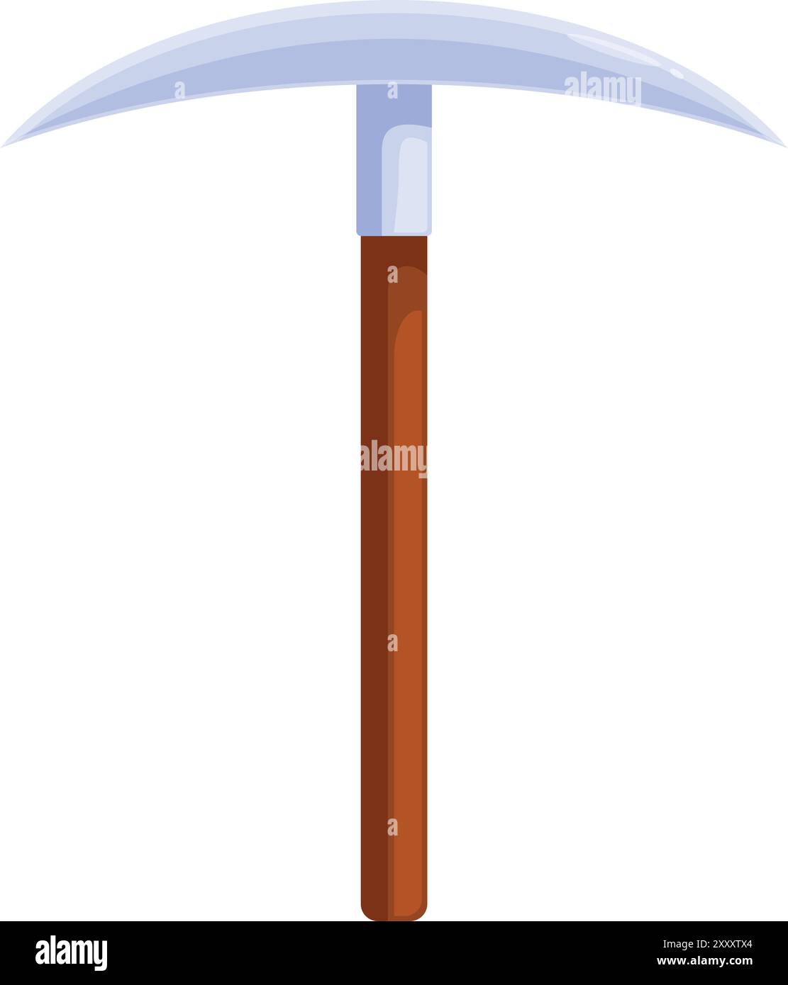 Classic pickaxe with wooden handle and sharp metal head, perfect for ...