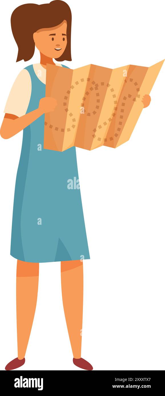 Female tourist map discovering Stock Vector Images - Alamy