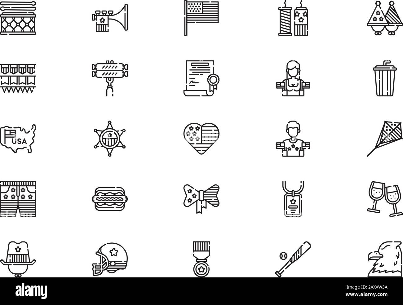 Independence day th of july icons collection is a vector illustration ...