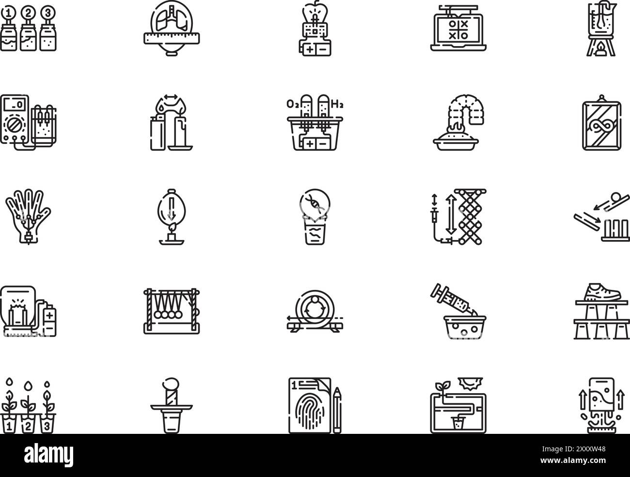 Science fair icons collection is a vector illustration with editable stroke Stock Vector Image ...