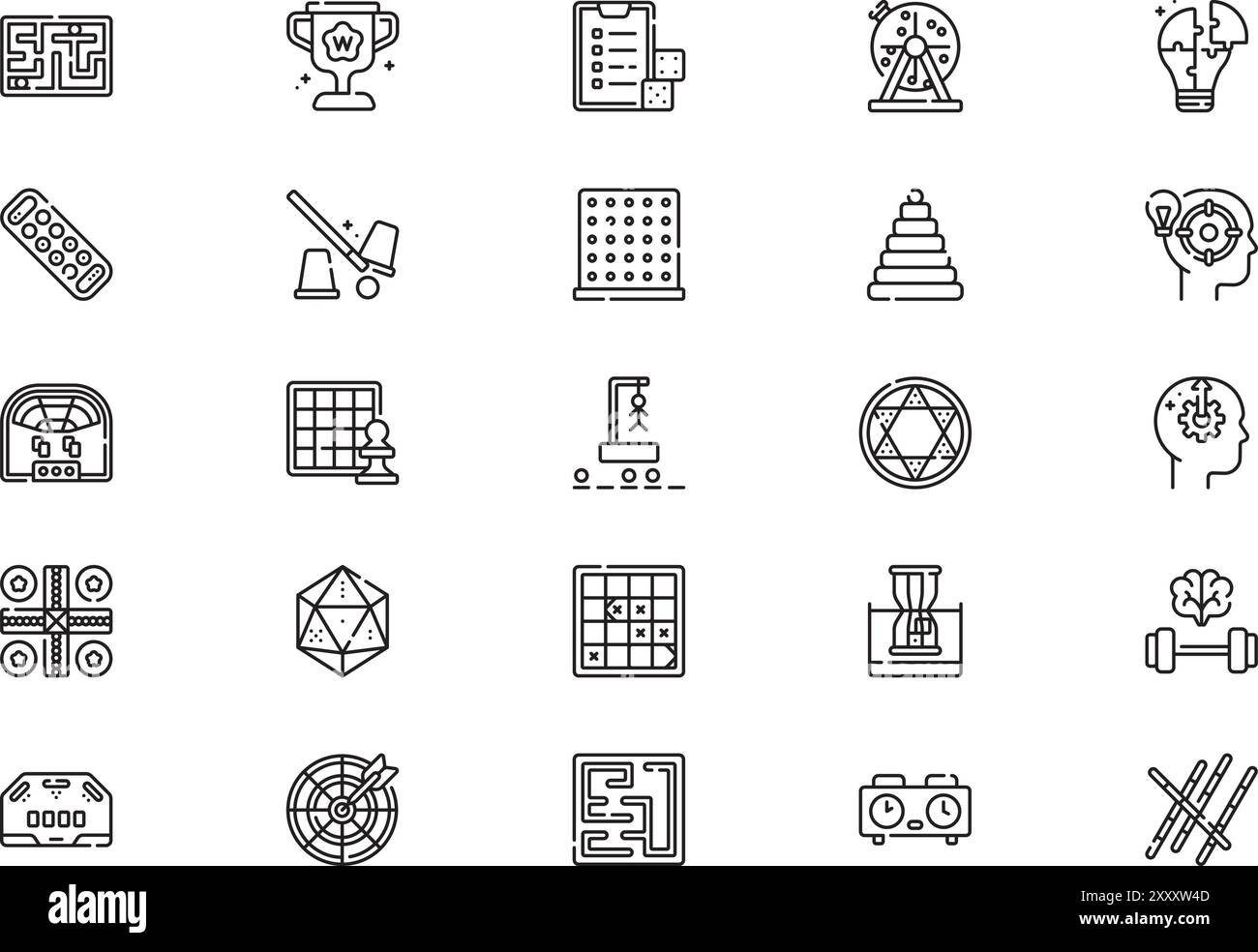 Table games icons collection is a vector illustration with editable stroke Stock Vector Image ...