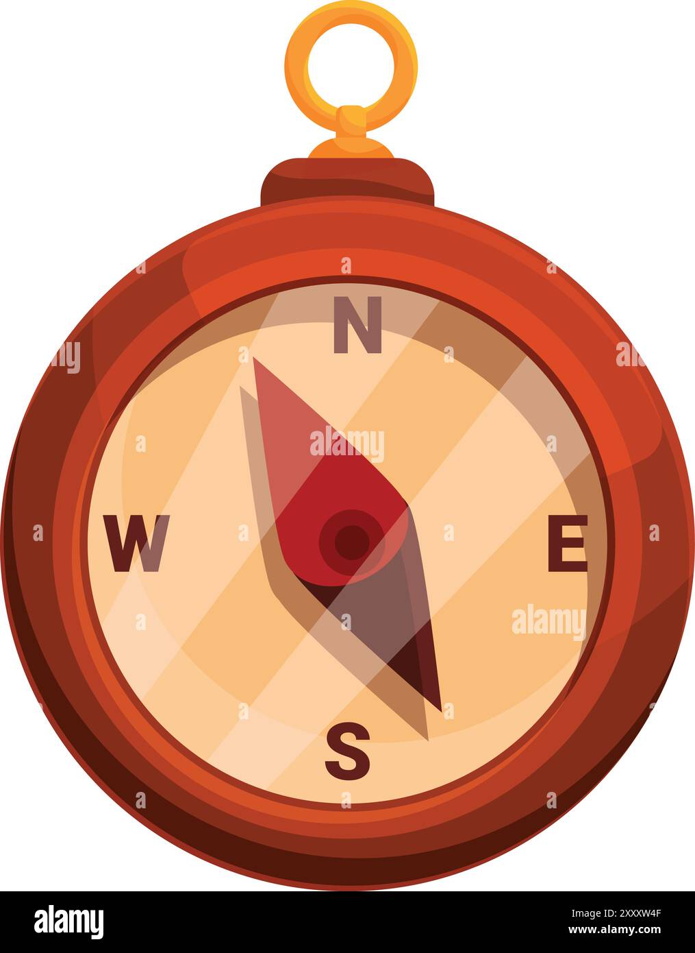 Vintage wooden compass indicating the direction of north Stock Vector ...