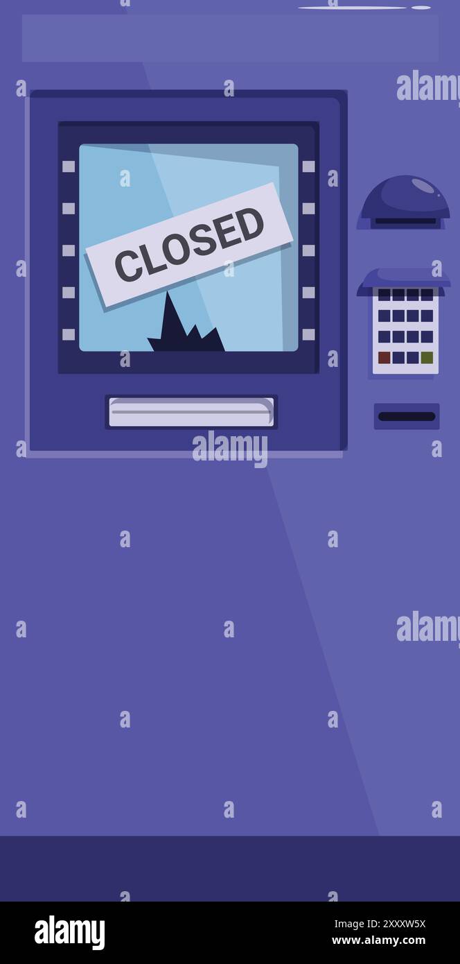 Broken cash machine Stock Vector Images - Alamy