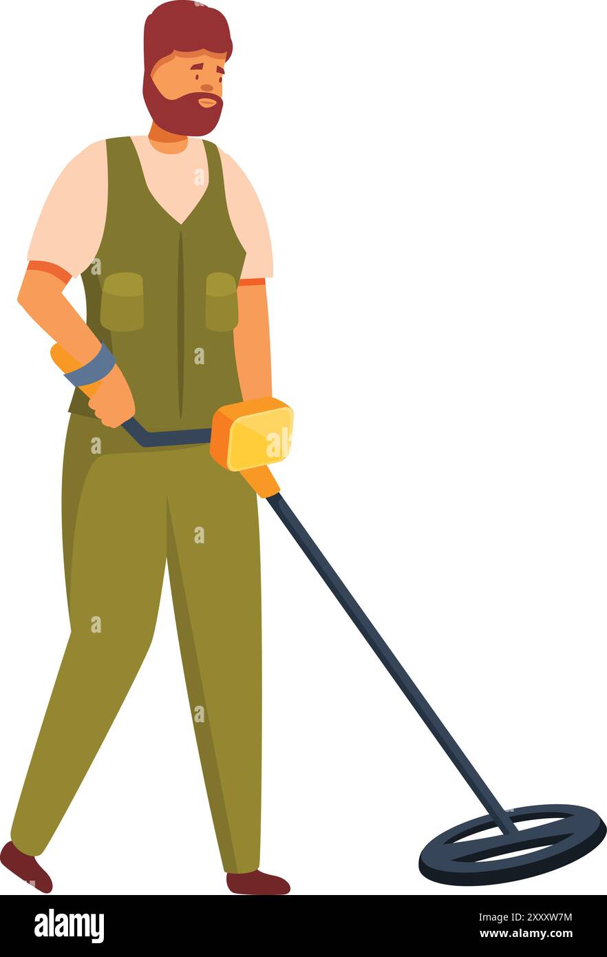 Man using metal detector in Cut Out Stock Images & Pictures - Alamy