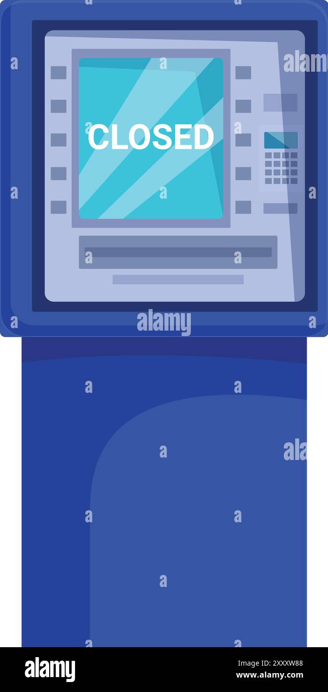 Closed atm machine showing out of service message Stock Vector Image ...