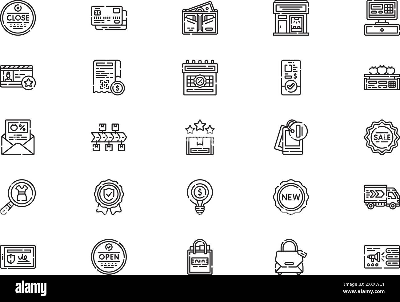 Sales icons collection is a vector illustration with editable stroke ...