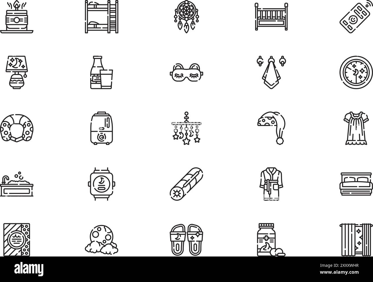 Time to sleep icons collection is a vector illustration with editable ...