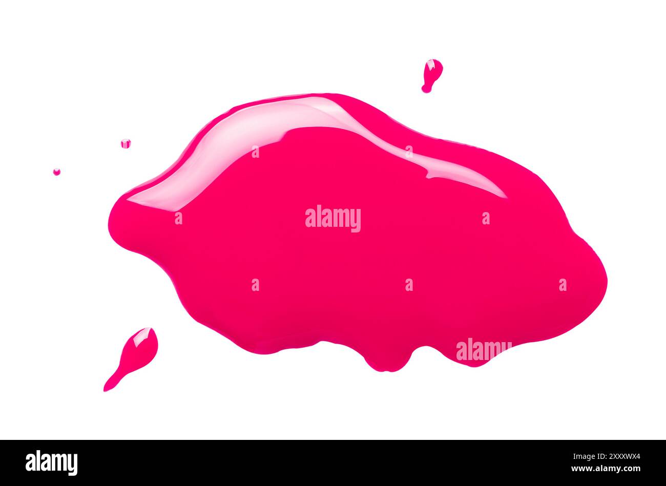 Spot of magenta ink isolated on white, top view Stock Photo - Alamy