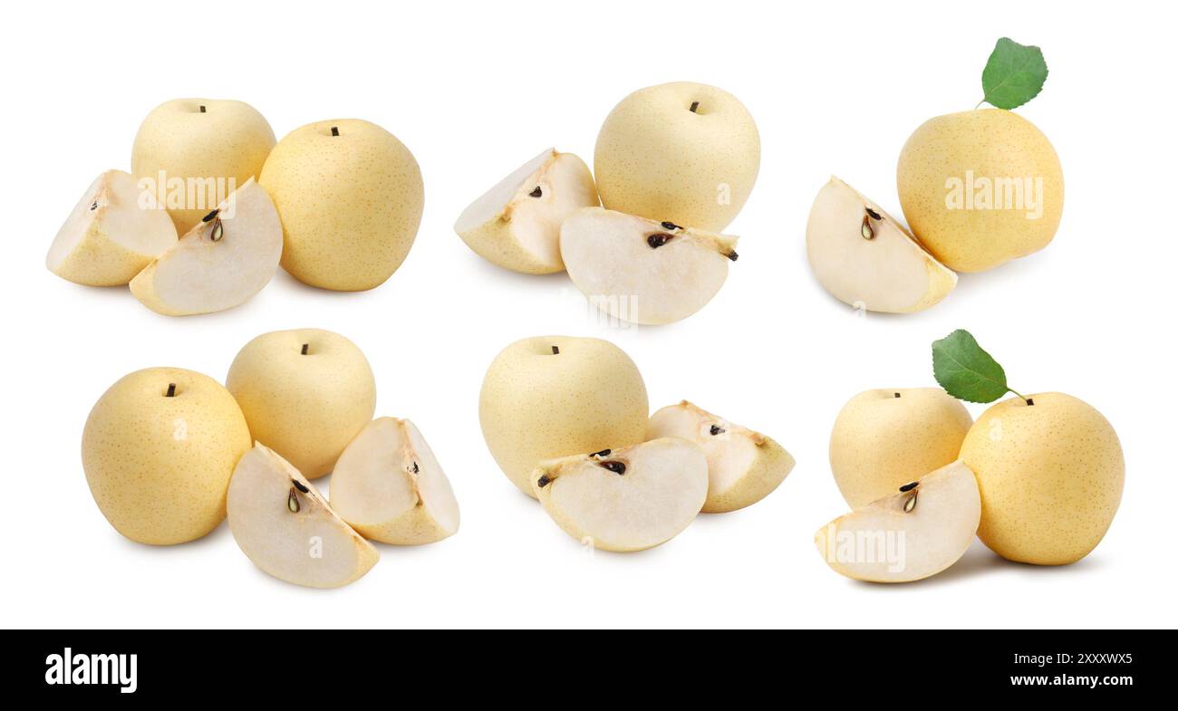 Fresh apple pears isolated on white, set Stock Photo - Alamy