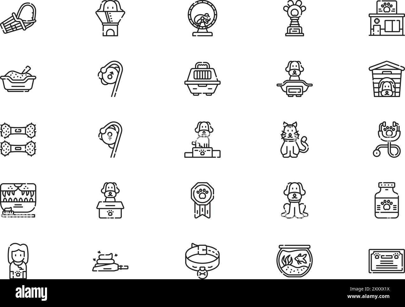 Veterinary icons collection is a vector illustration with editable ...