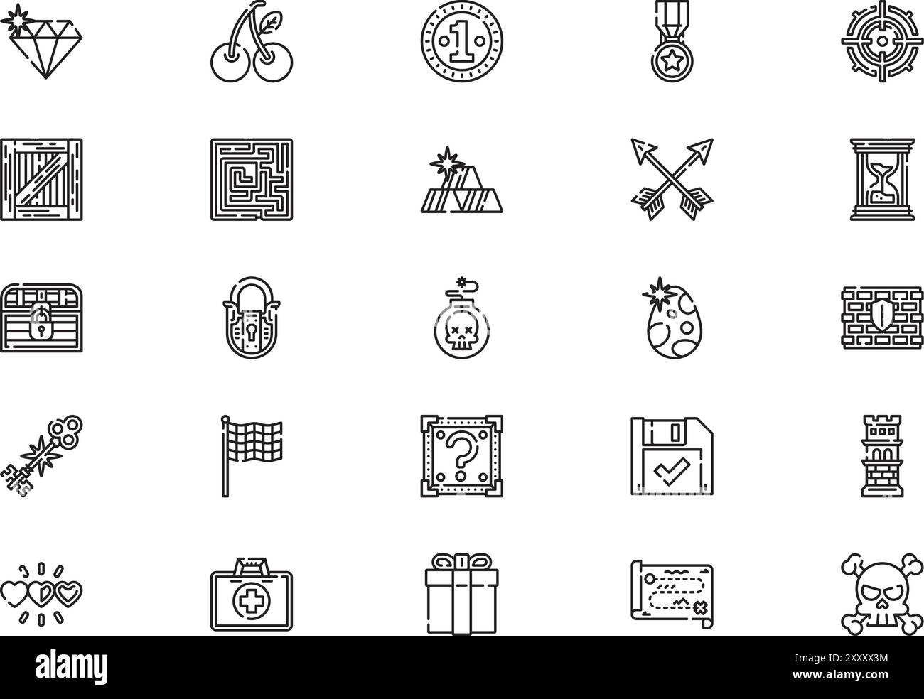 Videogame elements icons collection is a vector illustration with ...
