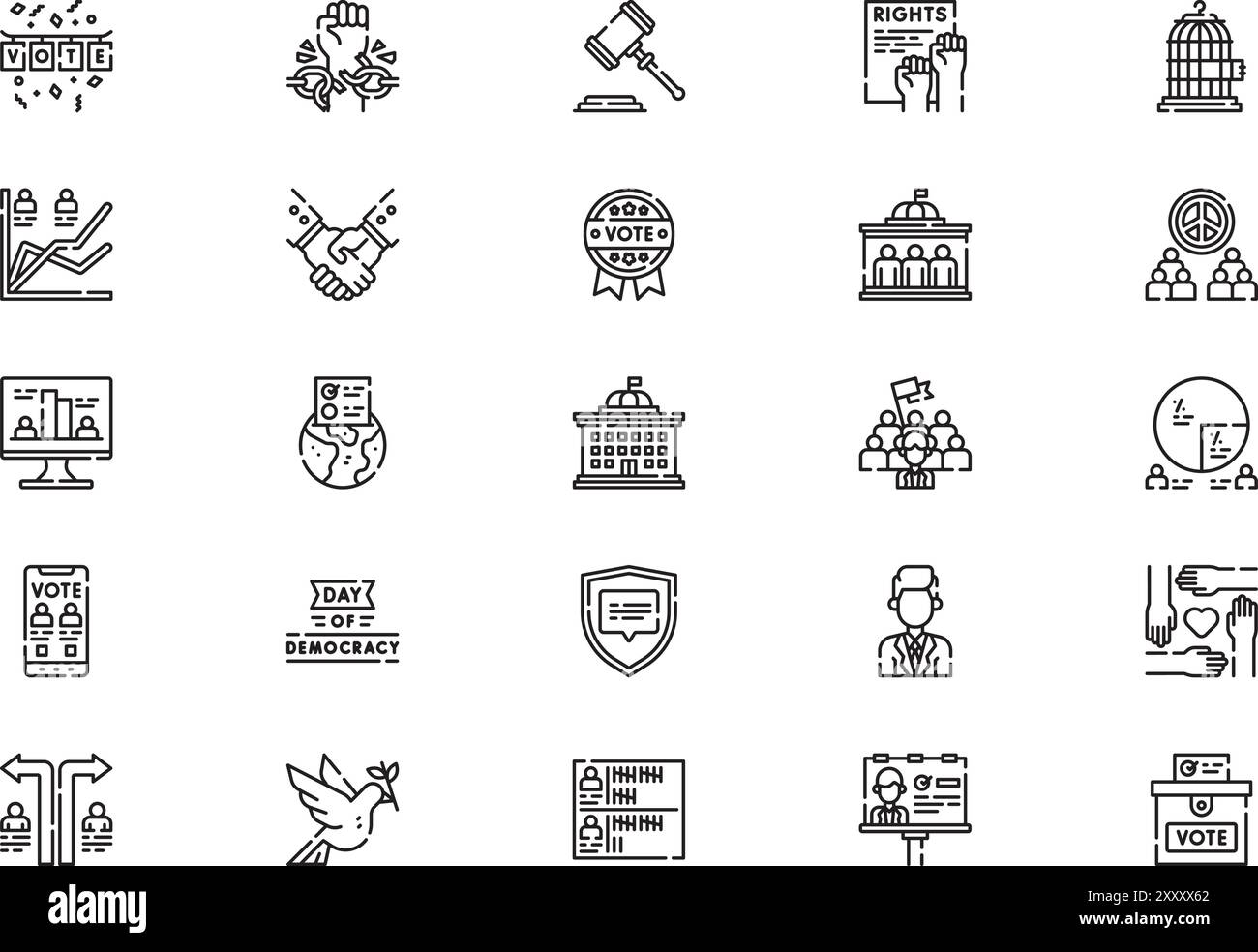 International day of democracy icons collection is a vector ...