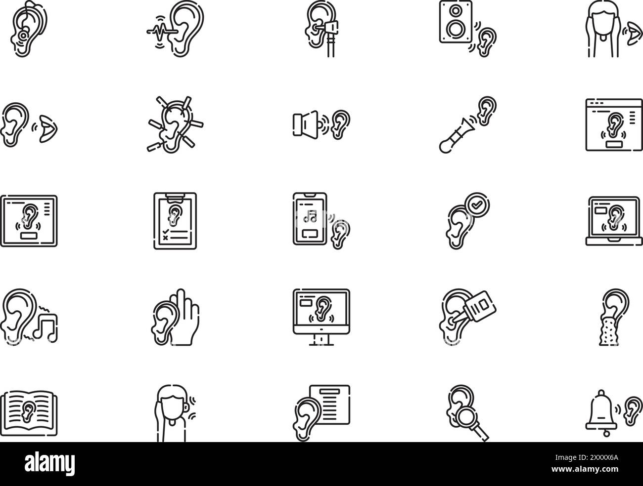 Auditory icons collection is a vector illustration with editable stroke ...