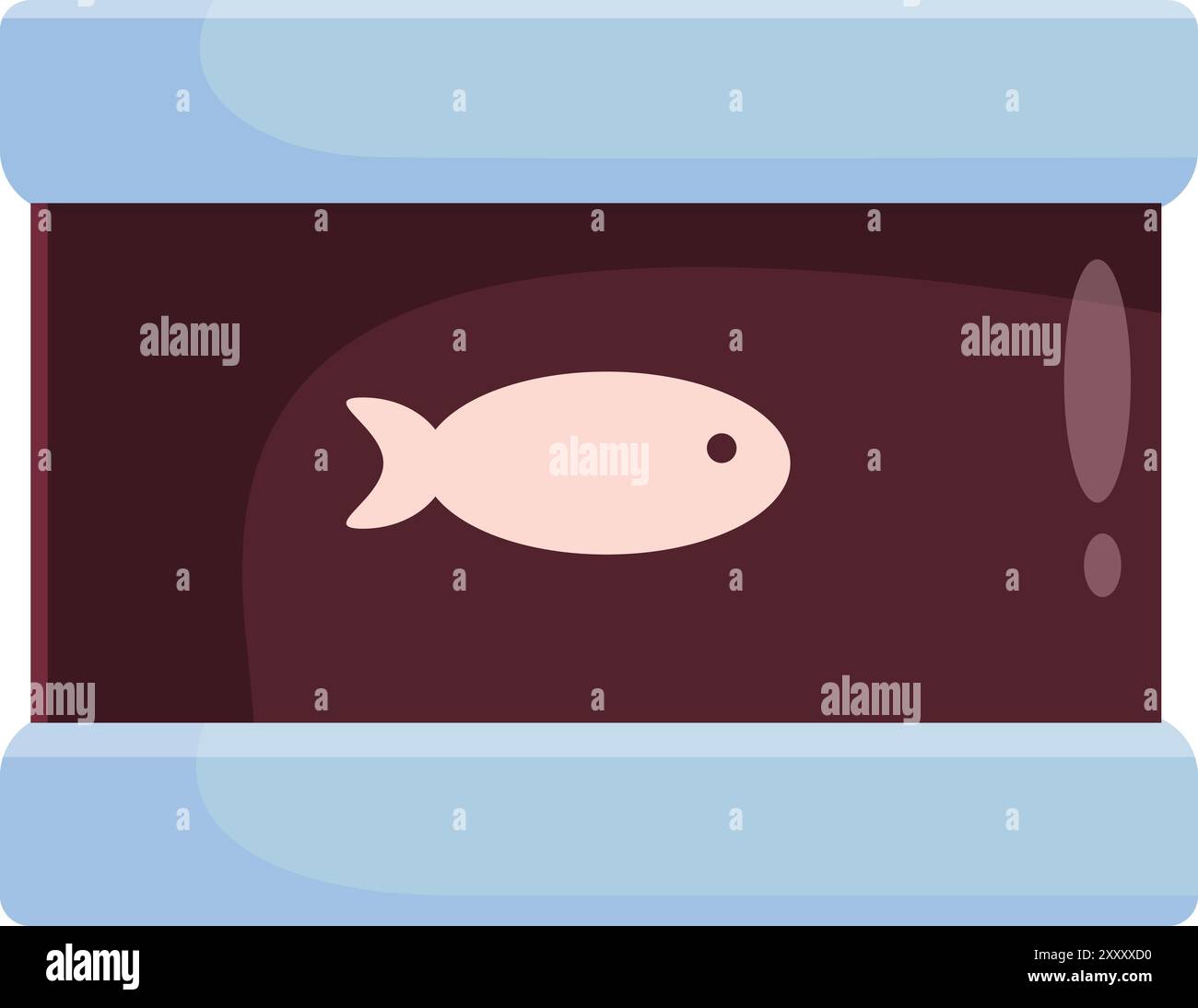 Closed tin can containing a fish drawing on the label, representing ...