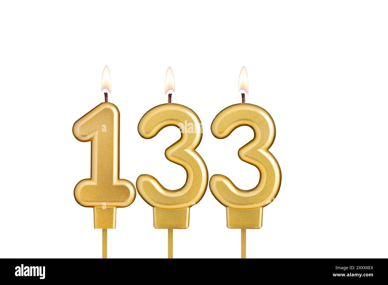 Birthday candle number 133 on white background Stock Photo - Alamy