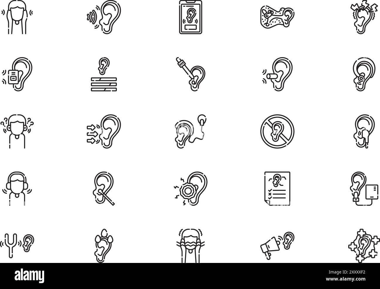 Auditory icons collection is a vector illustration with editable stroke ...
