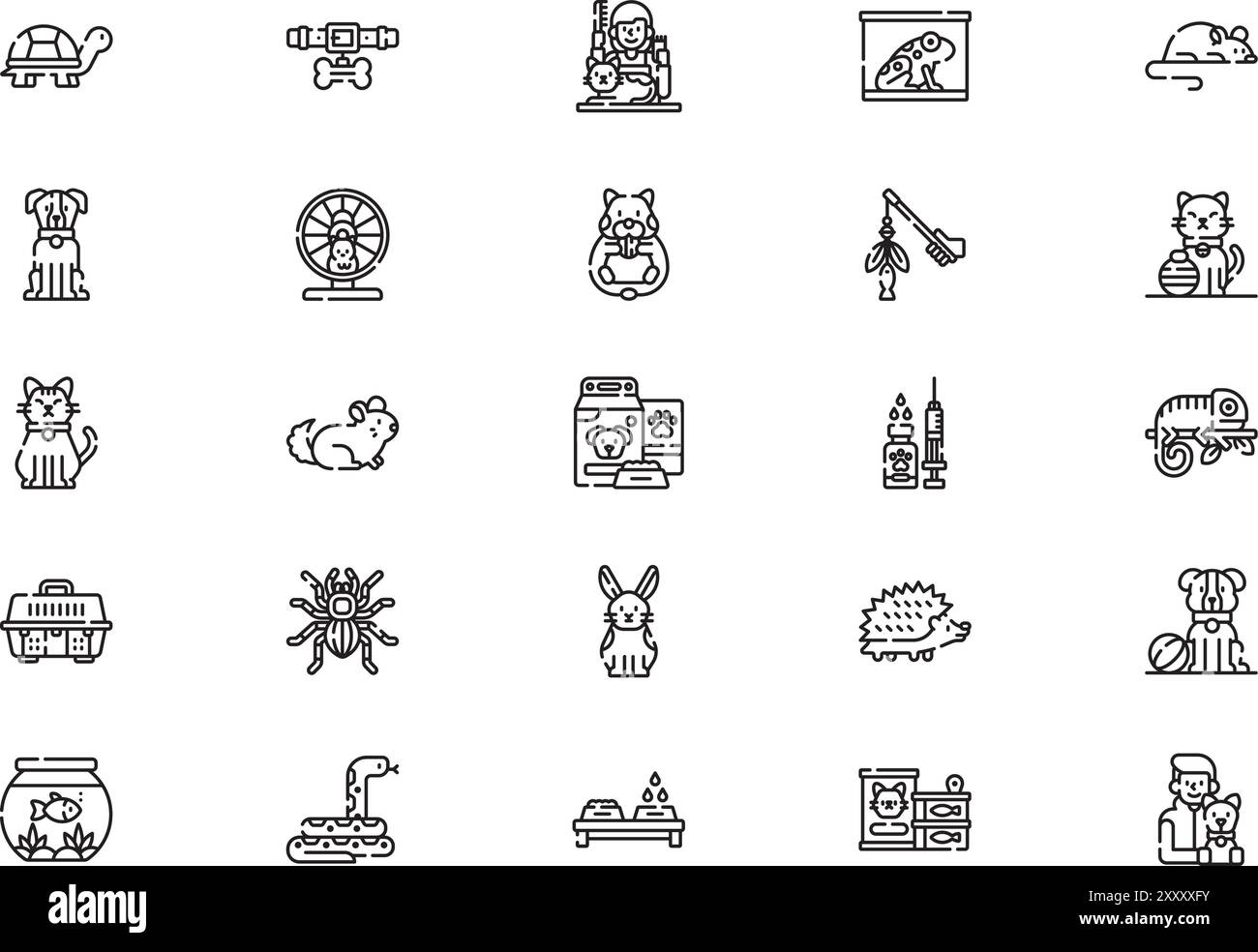 Pets icons collection is a vector illustration with editable stroke ...