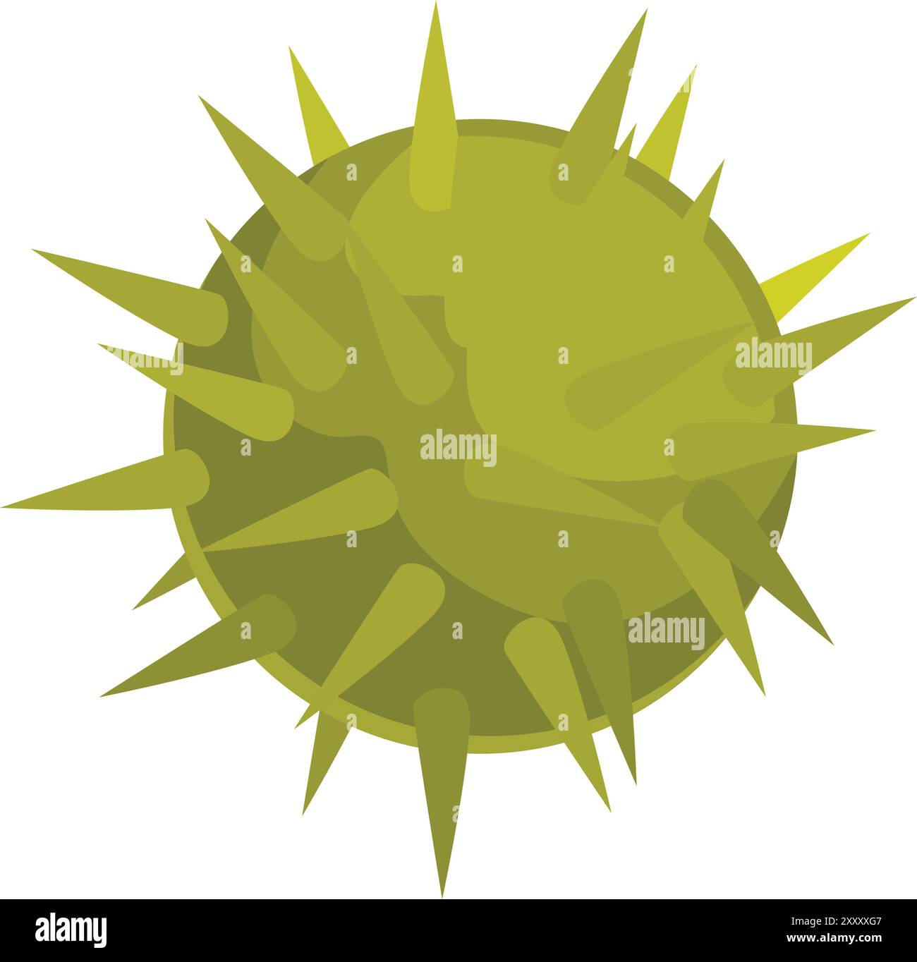 Green spiky virus rendering showing a dangerous infection Stock Vector ...