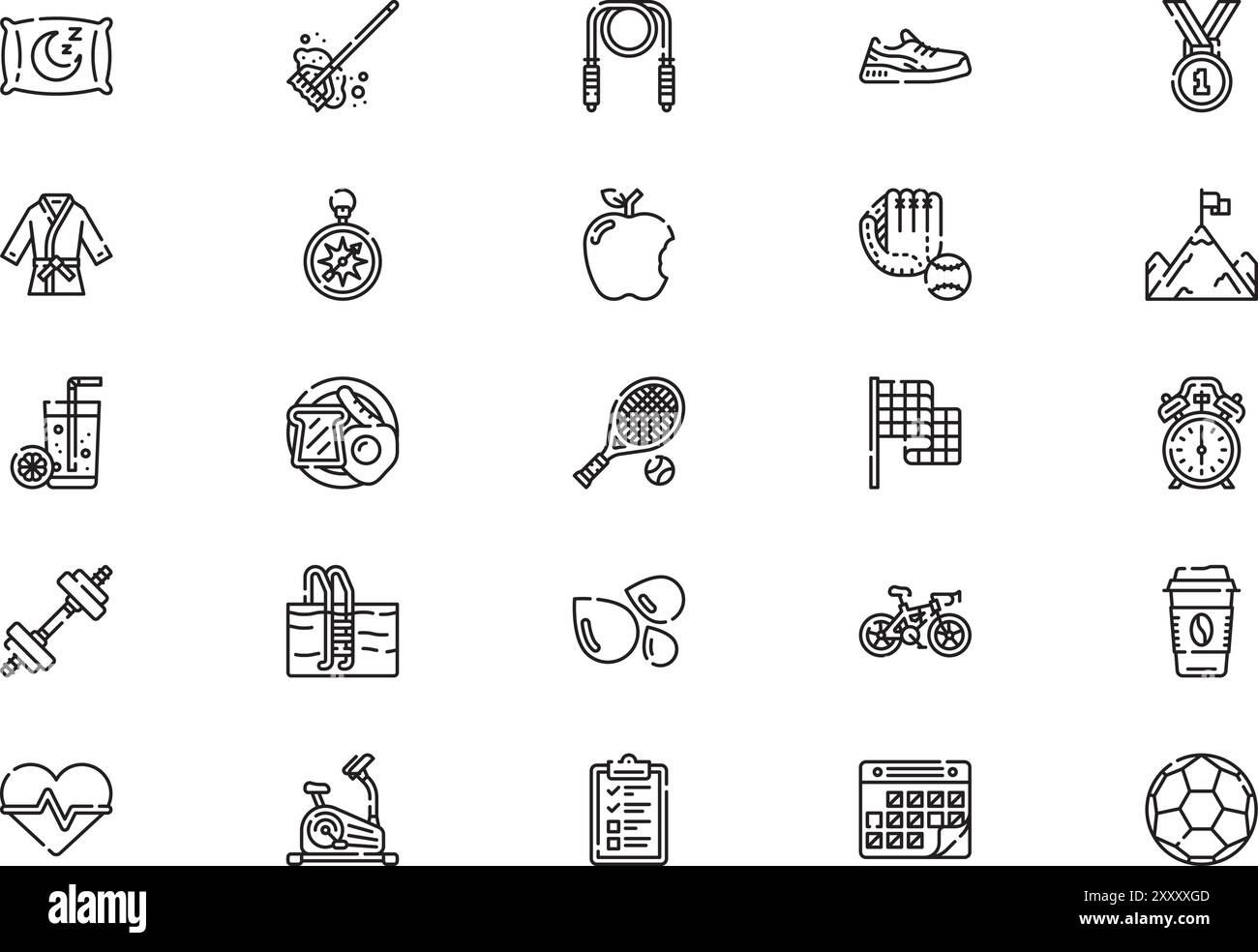 Active lifestyle icons collection is a vector illustration with ...