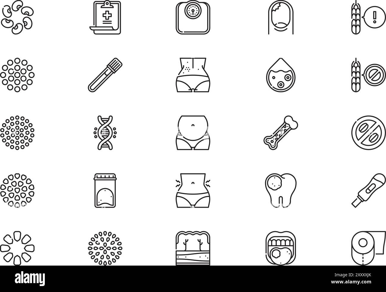Celiac icons collection is a vector illustration with editable stroke ...