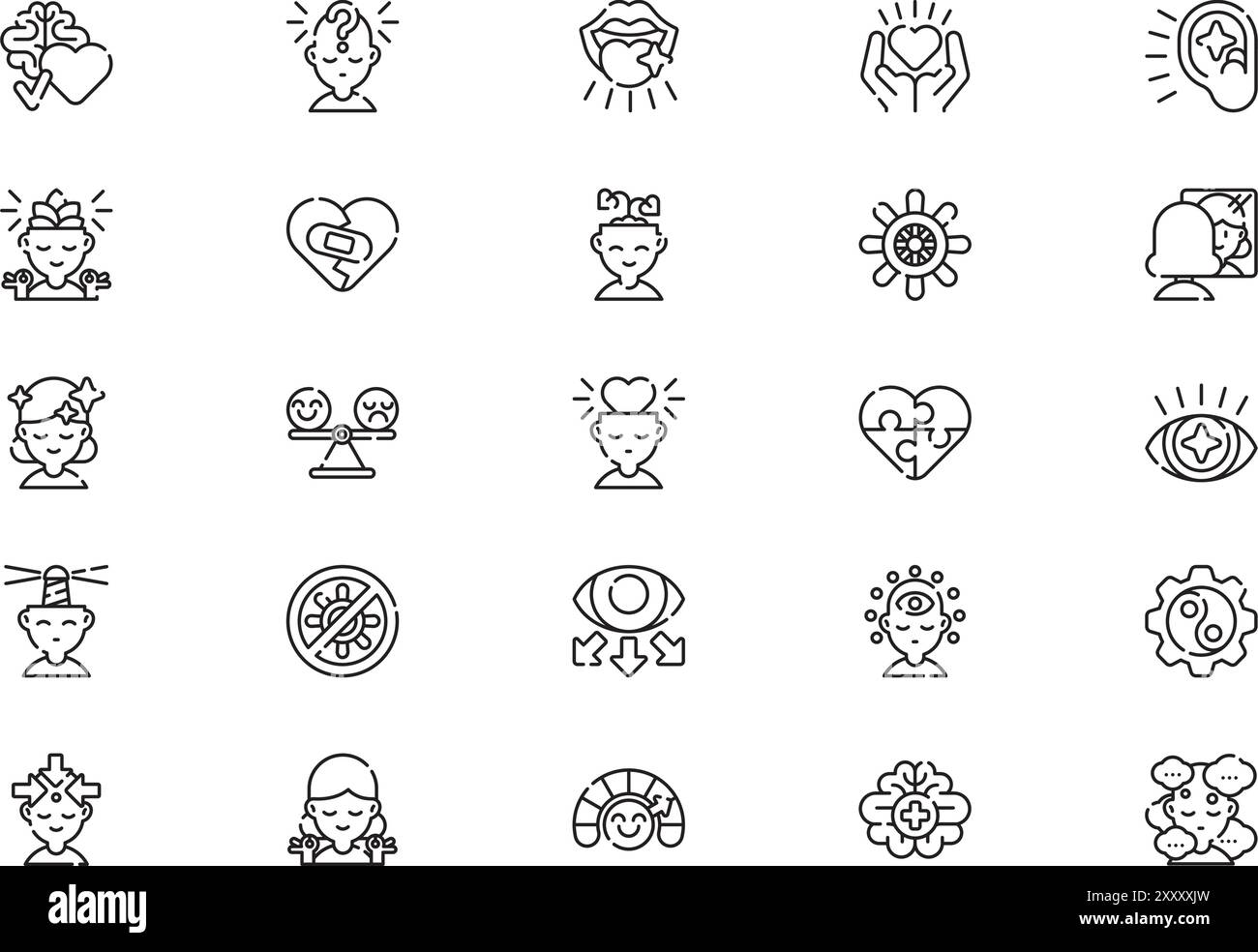 Self awareness icons collection is a vector illustration with editable ...