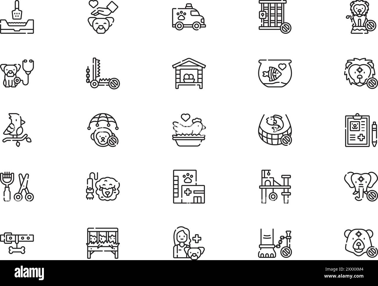 Animal welfare icons collection is a vector illustration with editable ...